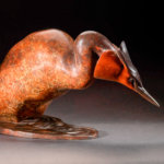 Great Crested Grebe - Bronze Bird Sculpture by Nick Bibby