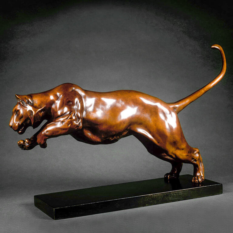 Ltd Edition, Bronze, Leaping Tiger Sculpture, by Nick Bibby